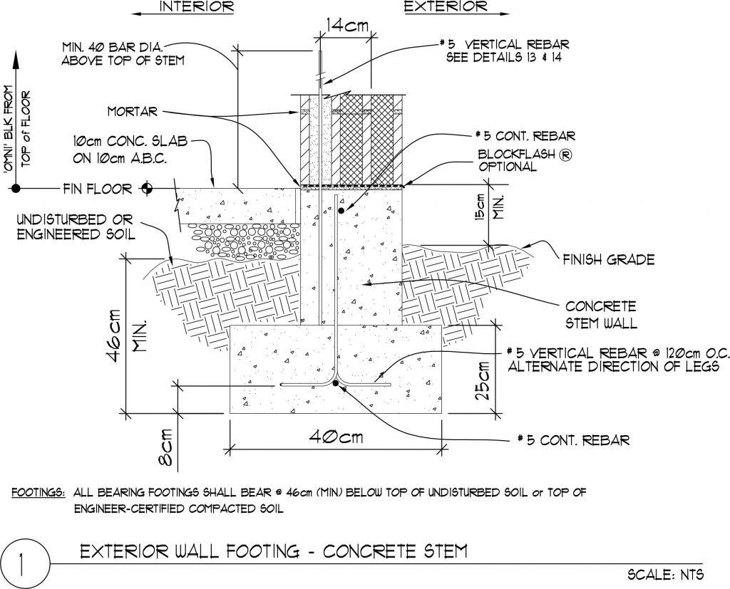 Poured Concrete Stem Wall Construction Drawing